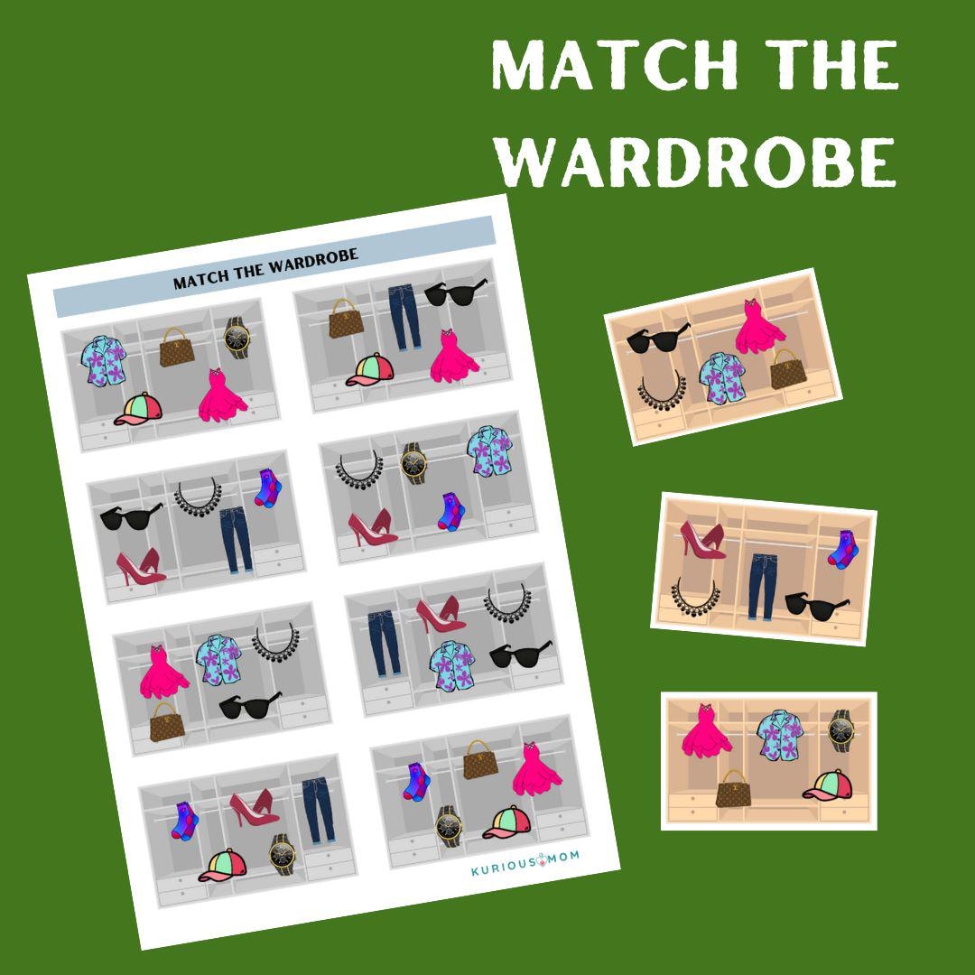 Match the Wardrobe Kids Activity Worksheet - Etsy