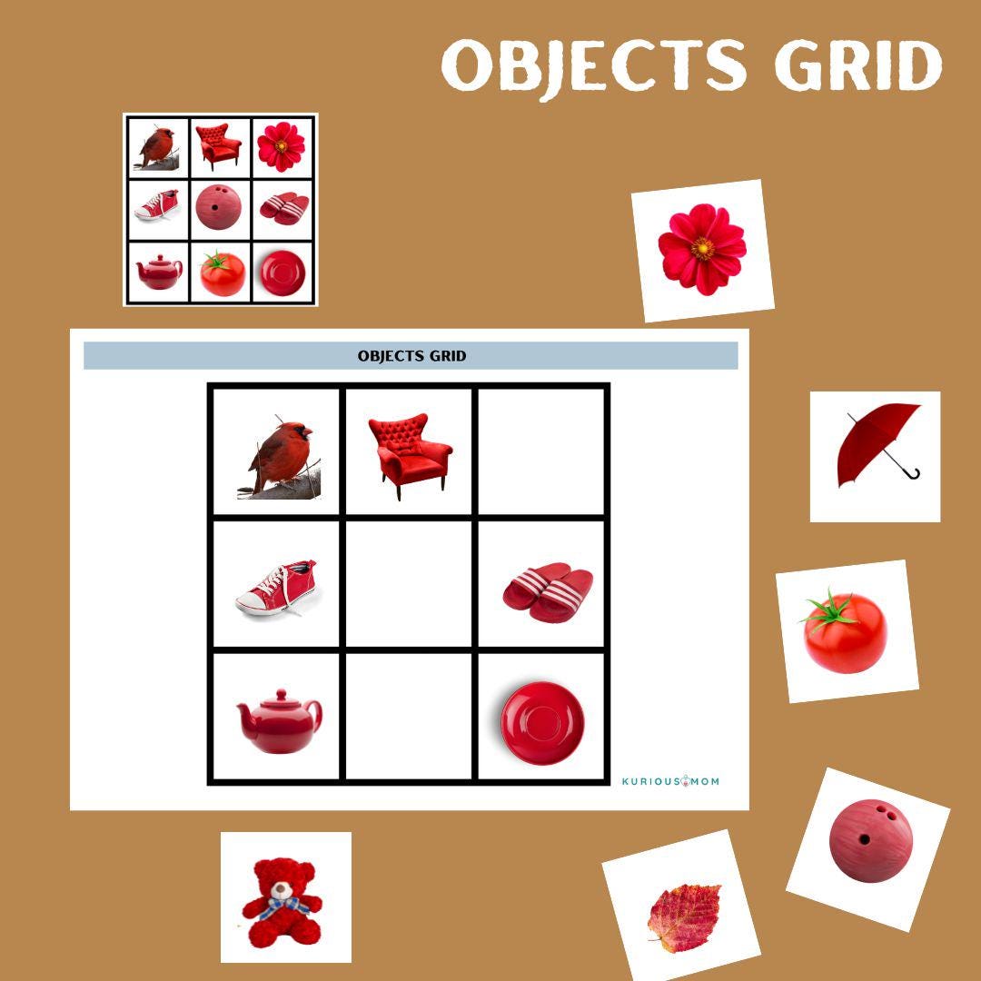 Objects Grid Activity Logical Thinking Brain Booster - Etsy