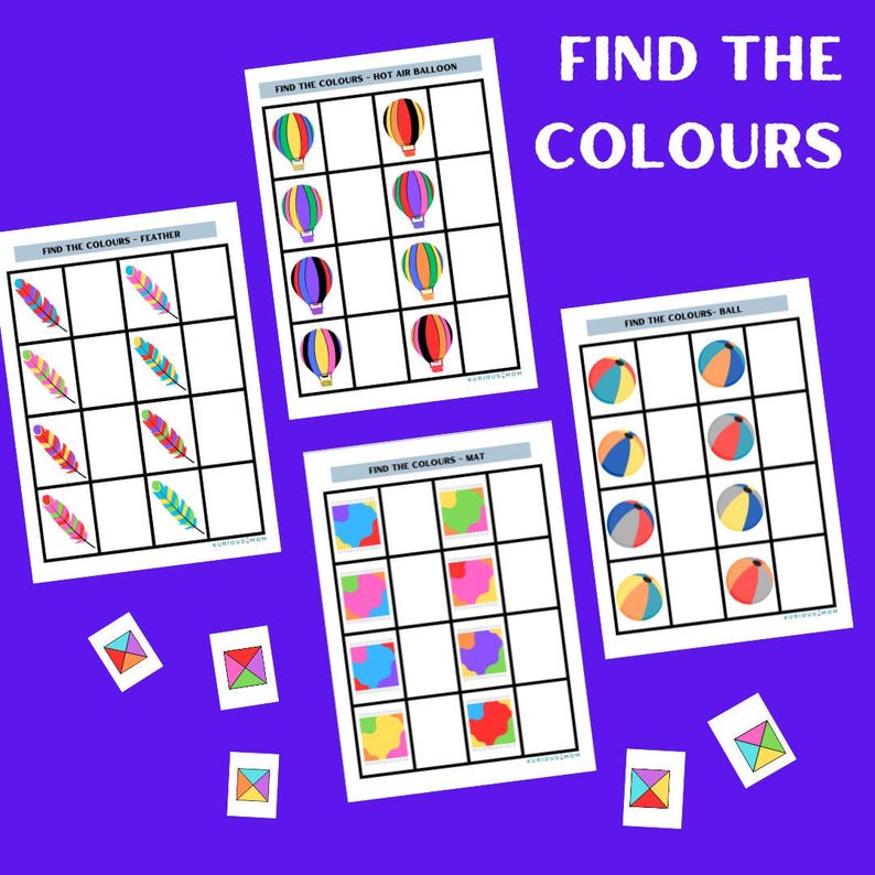 Find the Colors Worksheet | Logical Thinking | Brain Booster - Etsy