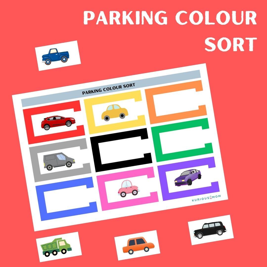 Parking Colour Sort | Preschool Worksheet | Kindergarten Printable ...