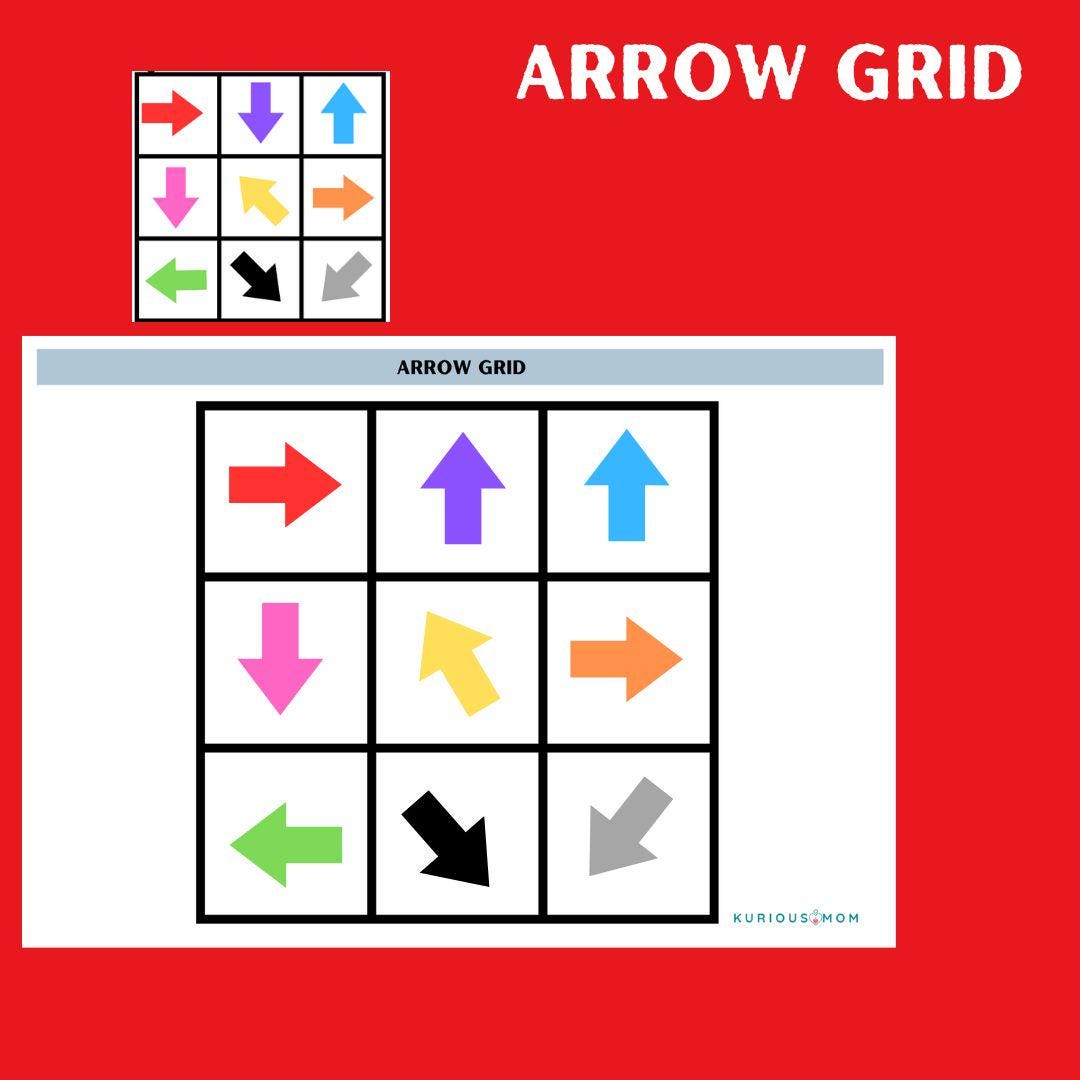 Arrow Grid Printable Worksheet | Logical Thinking Worksheet | Brain ...