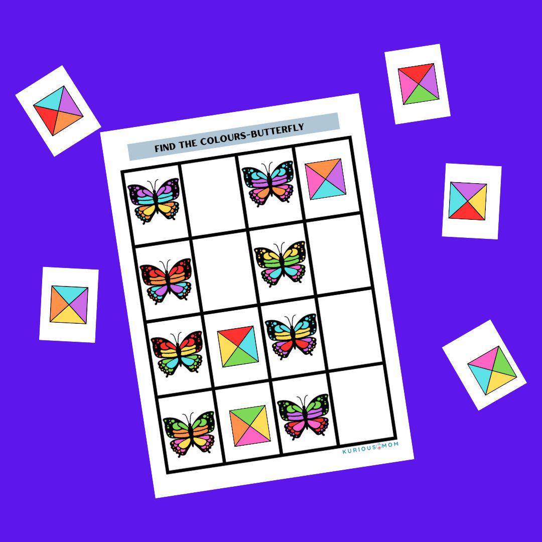 Find the Colors Worksheet | Logical Thinking | Brain Booster - Etsy