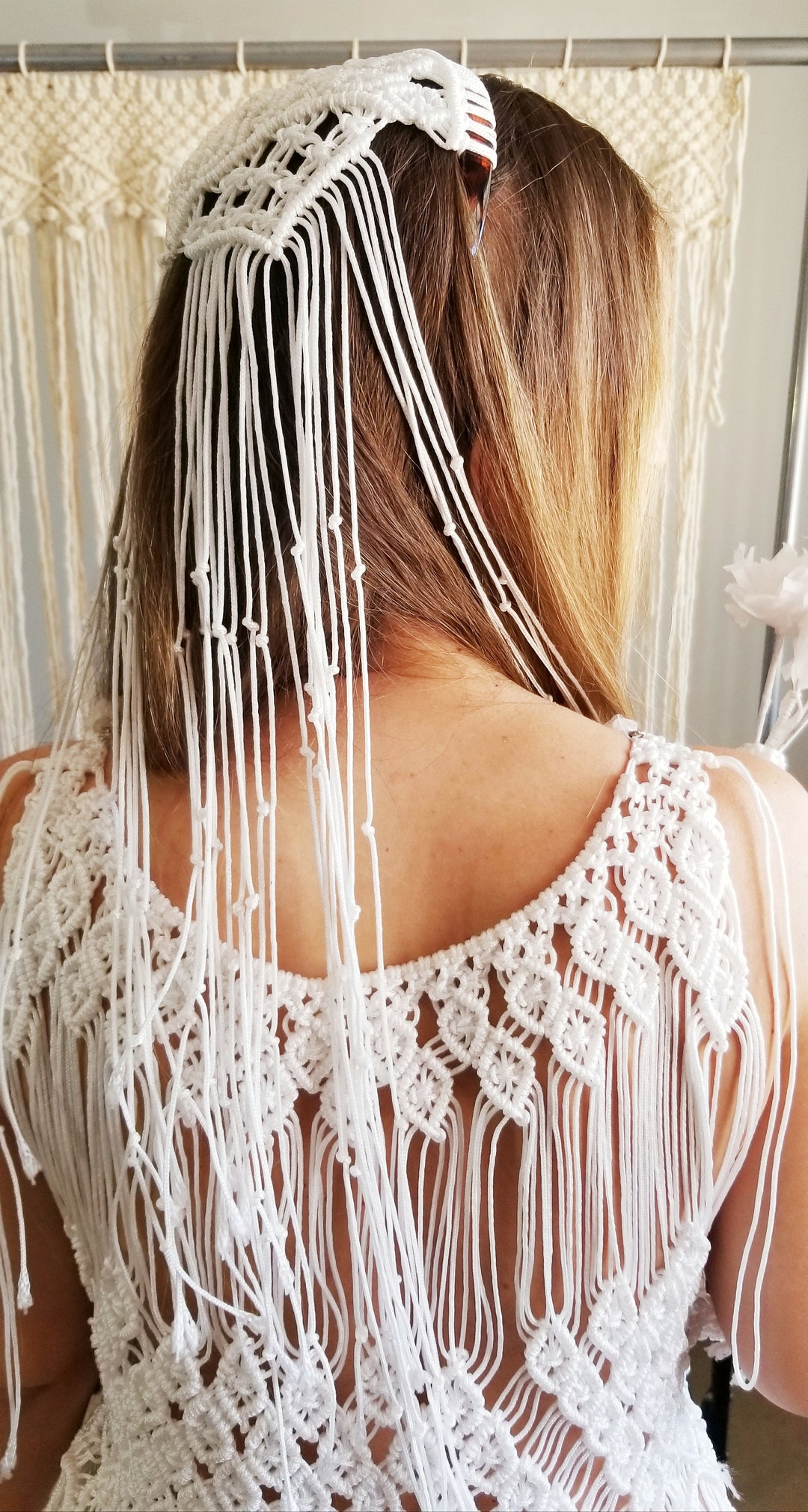 Macramé Wedding Dress Boho Wedding Dress Ibiza Summer Woman - Etsy