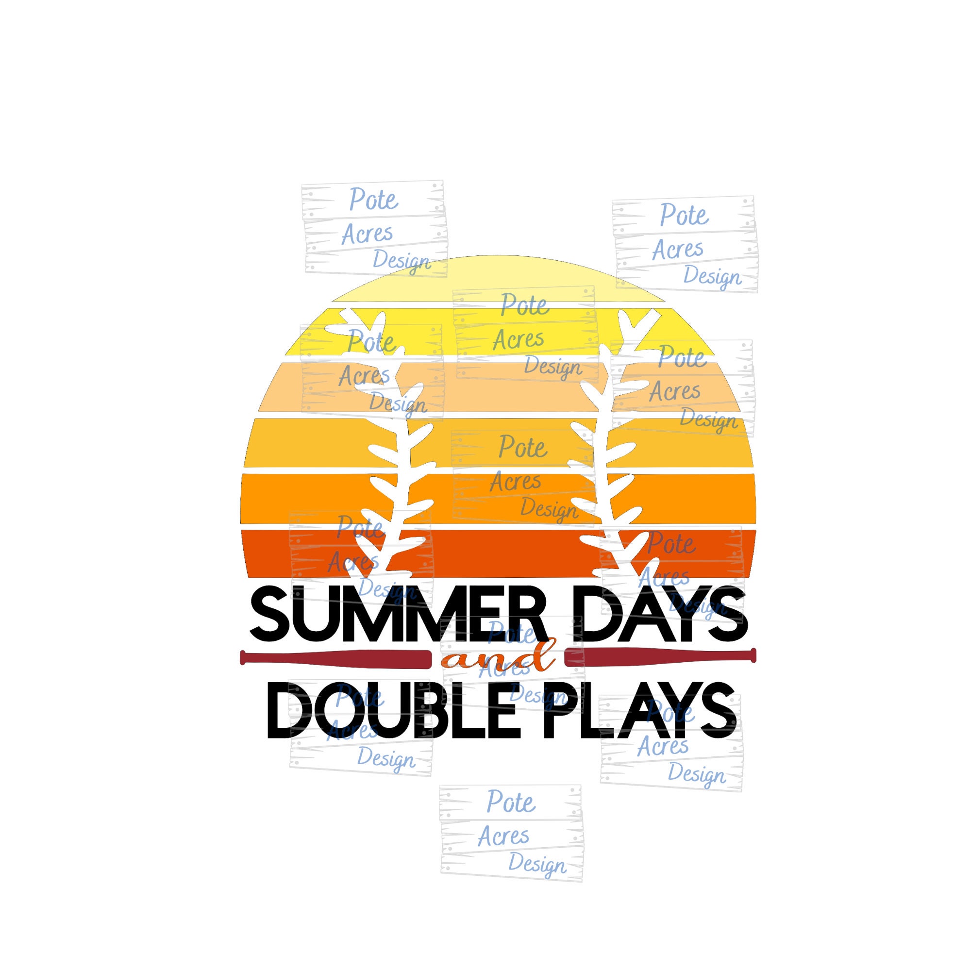 Summer Days & Double Plays Softball or Baseball PNG-SVG / Digital Cut ...