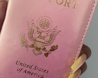 Pink Passport Holder - Etsy