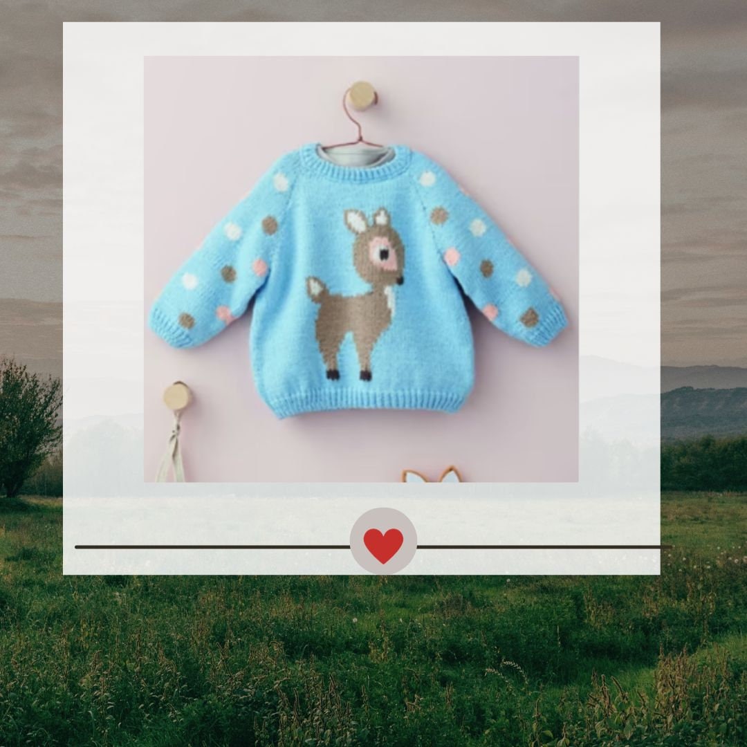 Sweater in Lambswool PDF Downloadable Lamb Sweater Knitting Sweater Lamb Kids Loving Sweater ...