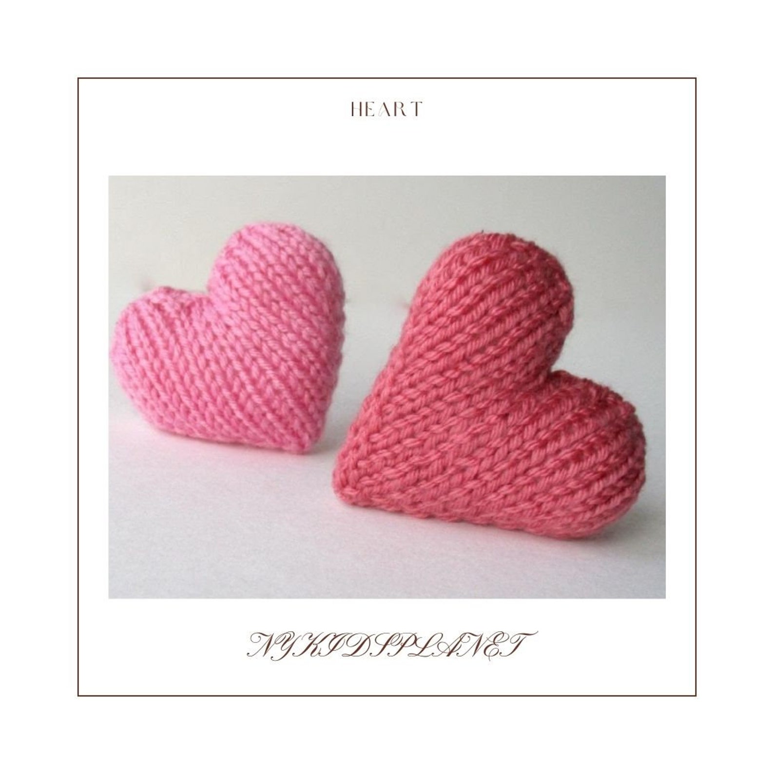 Knitting Heart Heart PATTERN Knitting PDF Download Plush Heart Knitting ...