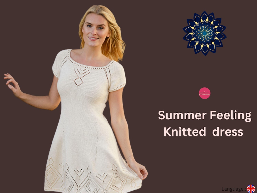 Knitted Dress-summer Feeling Knitted Dress Summer Dress Hand Made ...