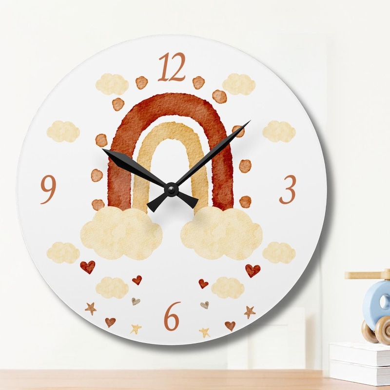 Rainbow Wall Clock - Etsy