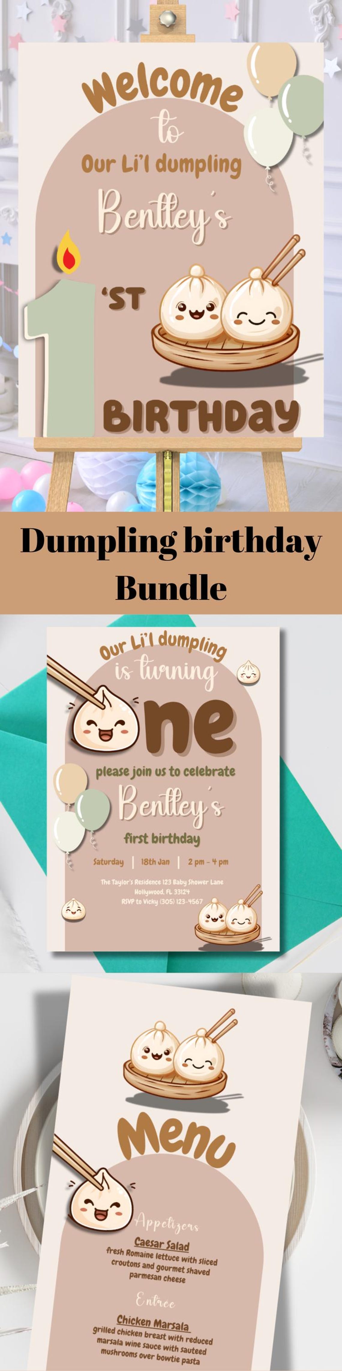 Dumpling First Birthday Invitation, Dim Sum Party (digital Download) - Etsy
