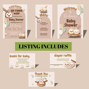 Dumpling Baby Shower Invitation Dim Sum Our Little Dumpling Sign Boy ...