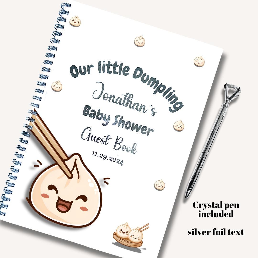 Our Little Dumpling Baby Shower Guest Book Dim Sum Guest Scrapbook ...