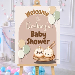 Dumpling Baby Shower Invitation Dim Sum Our Little Dumpling Sign Boy ...