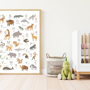 African Safari Alphabet, Baby Animals, Nursery Digital Printable Wall ...