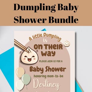 Dumpling Baby Shower Invitation Dim Sum Our Little Dumpling Sign Boy ...