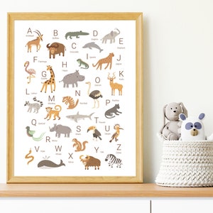 African Safari Alphabet, Baby Animals, Nursery Digital Printable Wall ...