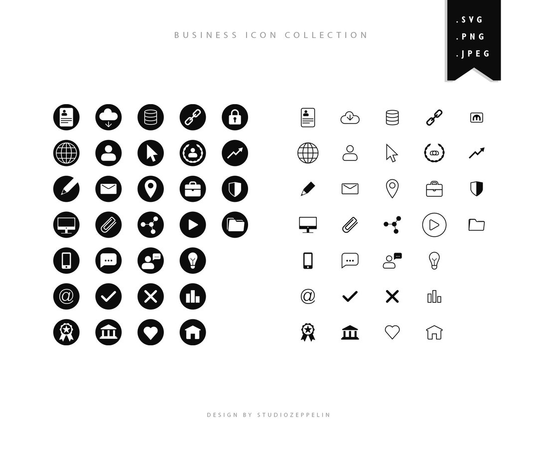 Business Icons - Professional Icons Bundle SVG,JPEG, PNG - Etsy