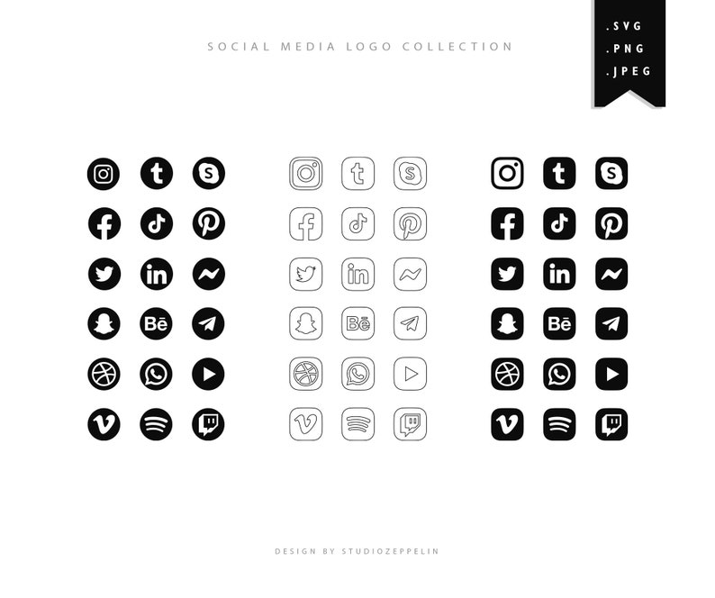 Social Media Icons - Media Icons Bundle Professional SVG,JPEG, PNG - Etsy