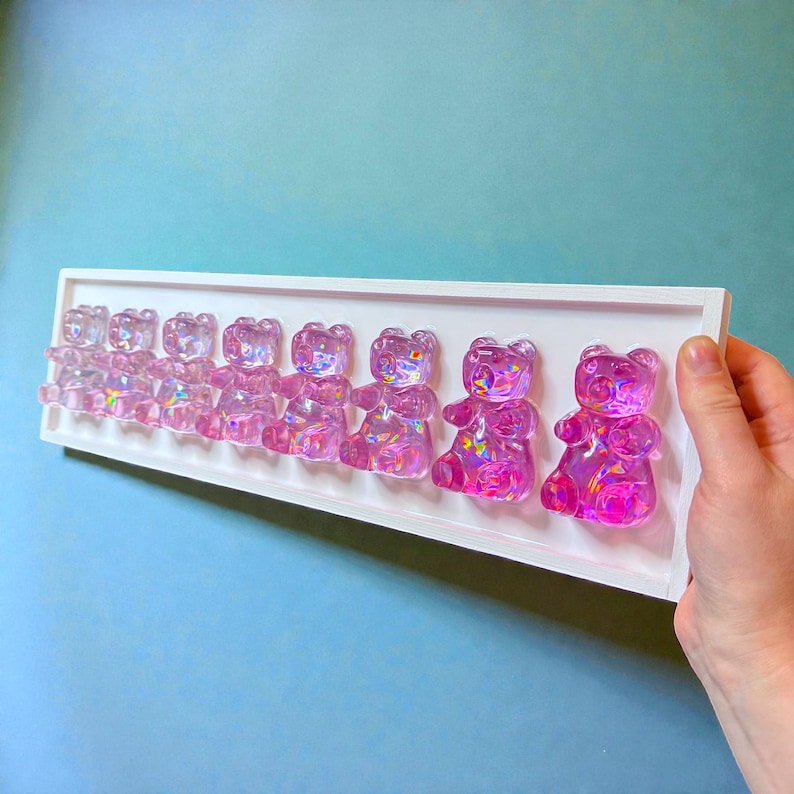 Extra Large Holographic Pink Resin Gummy Bear Art/3d Pop Art Wall Art ...