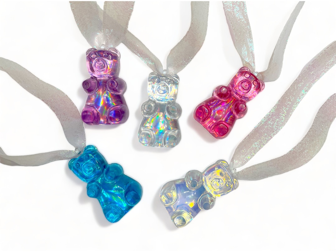 Gummy Bear Ornament Set of 6 Iridescent/holographic 7 Different Styles ...
