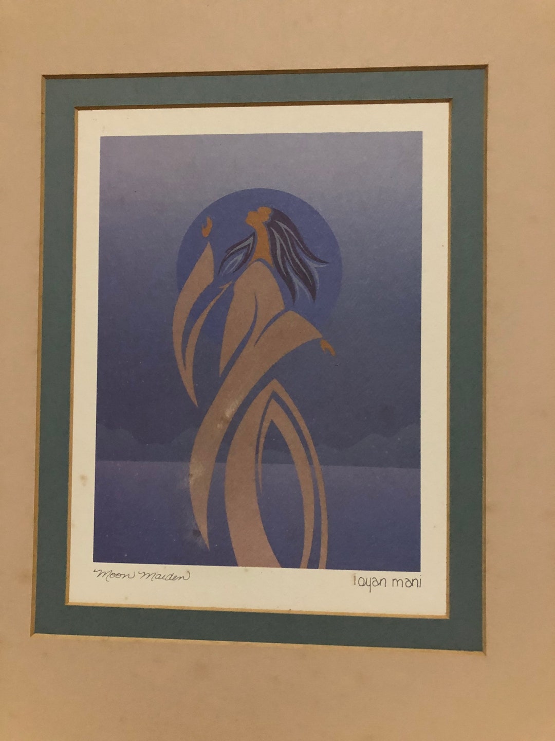 Vintage “moon Maiden” Print by Loyan Mani. Signed and Titled in Pencil ...