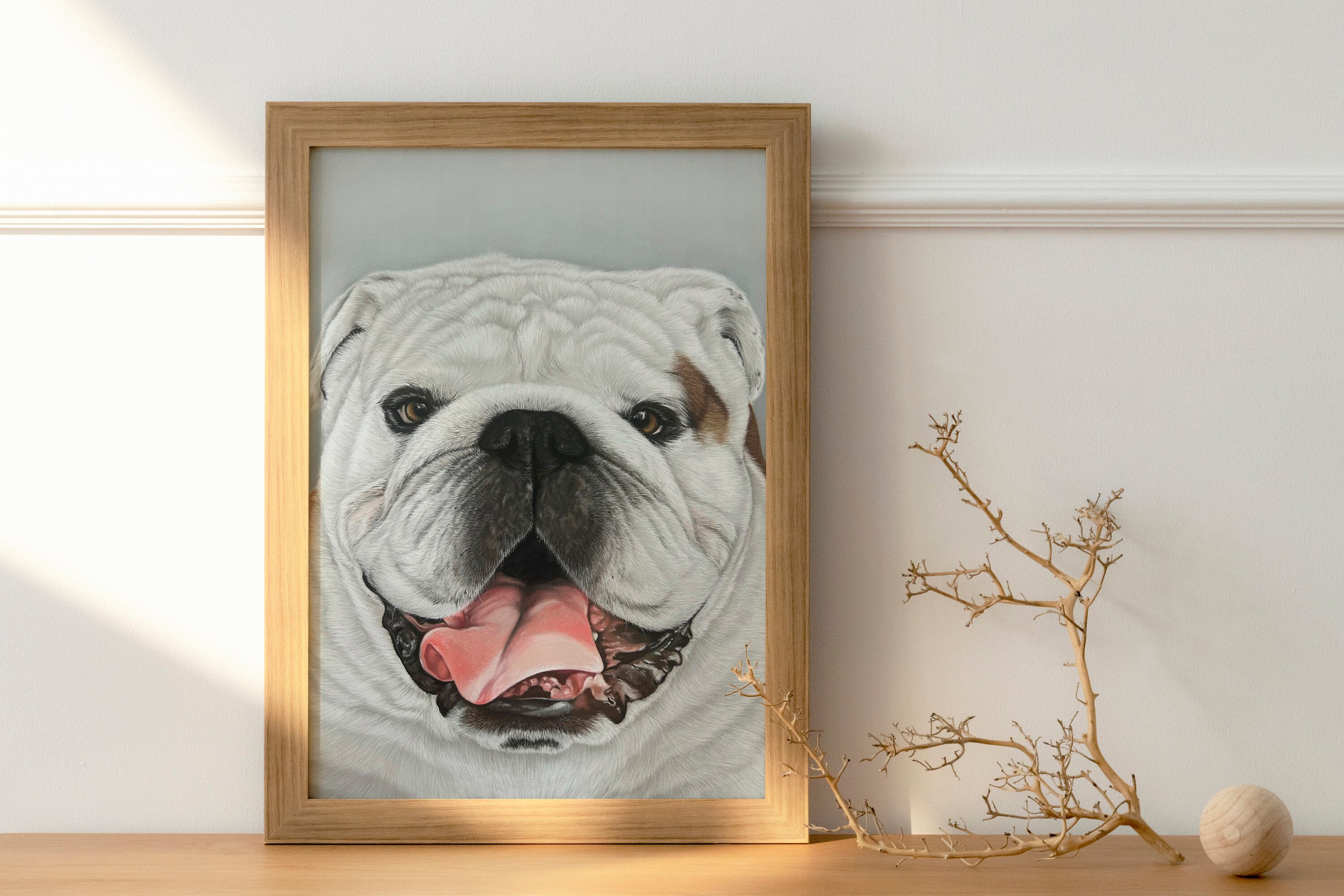 AMERICAN BULLY PORTRAIT, Realistic Pet Portrait Commission Art Unique ...