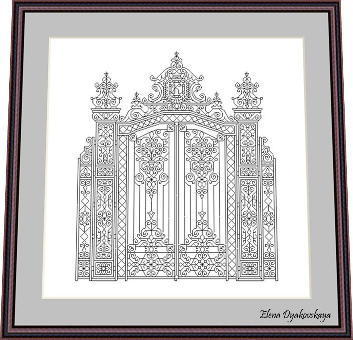 The Gates 4– Blackwork Pattern, Needlepoint Pattern Digital – PDF ...