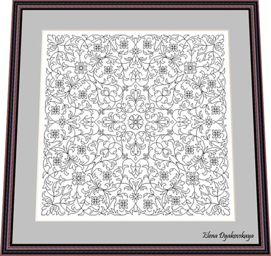 Blackwork Lace1 Black Work Pattern, Needlepoint Pattern Digital PDF ...