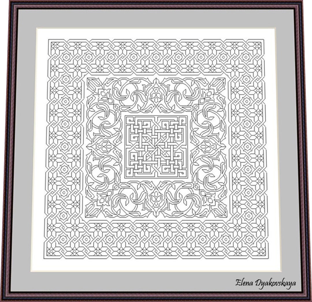 Blackwork Lace 22– Blackwork Pattern, Needlepoint Pattern Digital – PDF ...