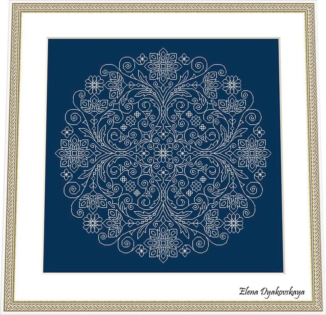 Blackwork Lace 18 – Blackwork Pattern, Needlepoint Pattern Digital ...