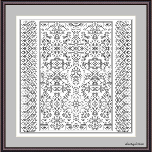 Antique Book Cover Lace 3 Blackwork Pattern Needlepoint - Etsy