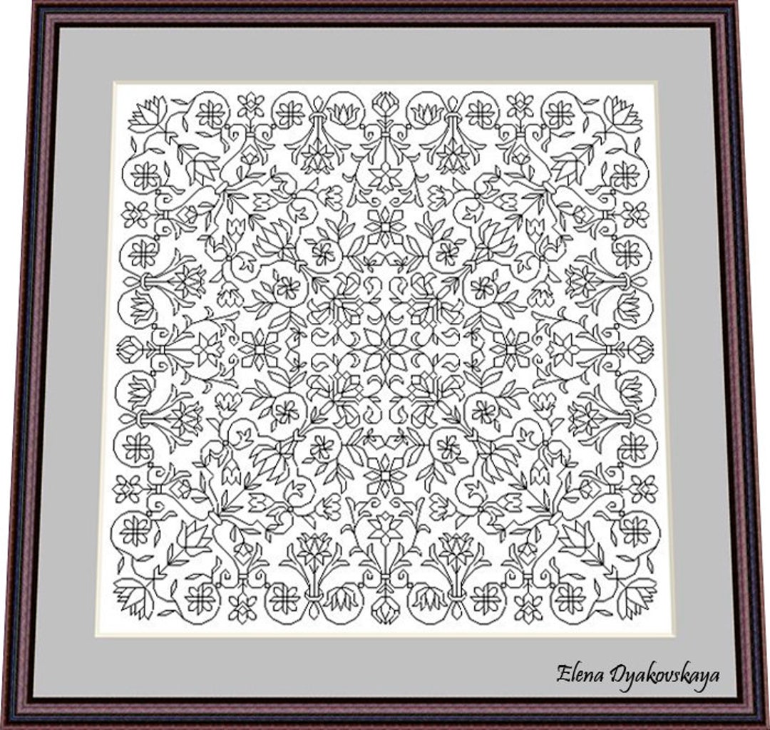 Blackwork Lace3– Blackwork Pattern, Needlepoint Pattern Digital – PDF ...