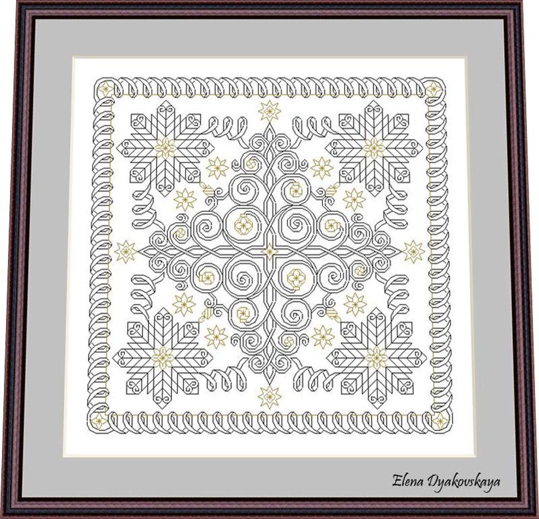 Christmas Tree Lace Blackwork Pattern, Needlepoint Pattern Digital PDF ...