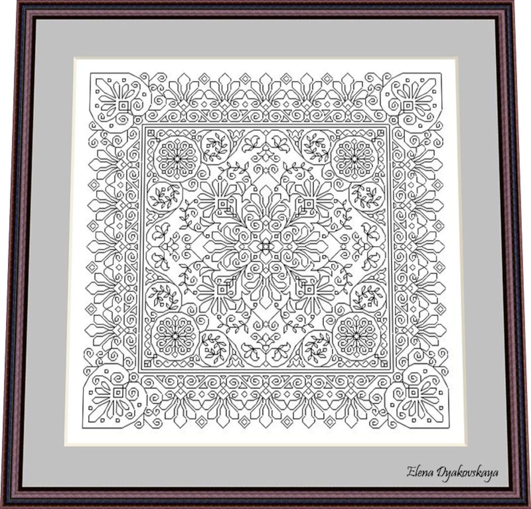Blackwork Lace14– Blackwork Pattern, Needlepoint Pattern Digital – PDF ...