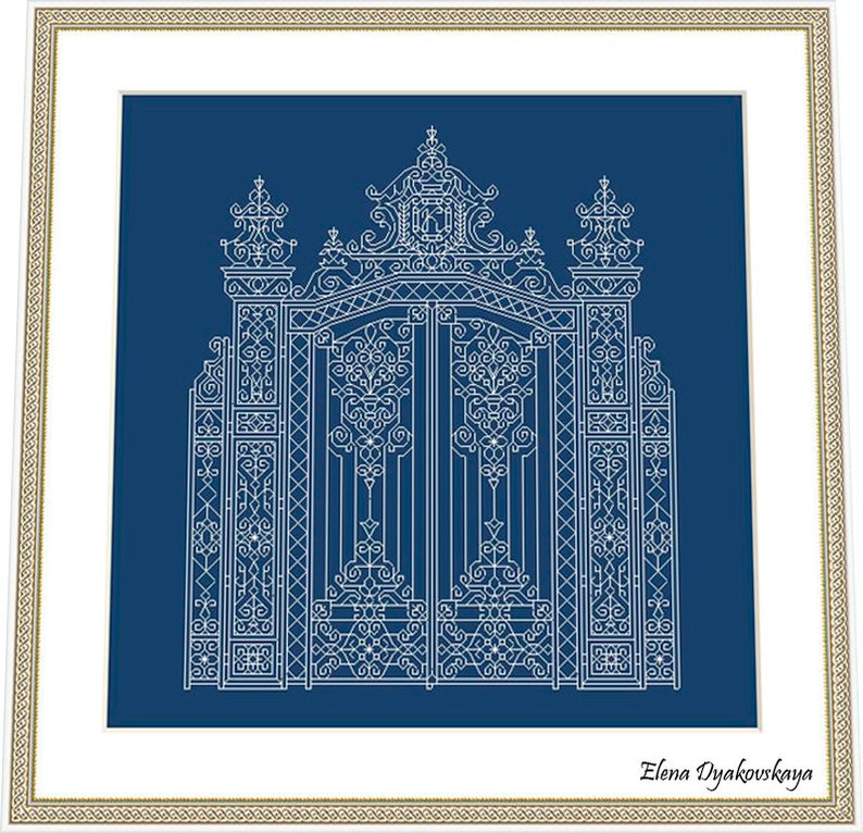 The Gates 4– Blackwork Pattern, Needlepoint Pattern Digital – PDF ...
