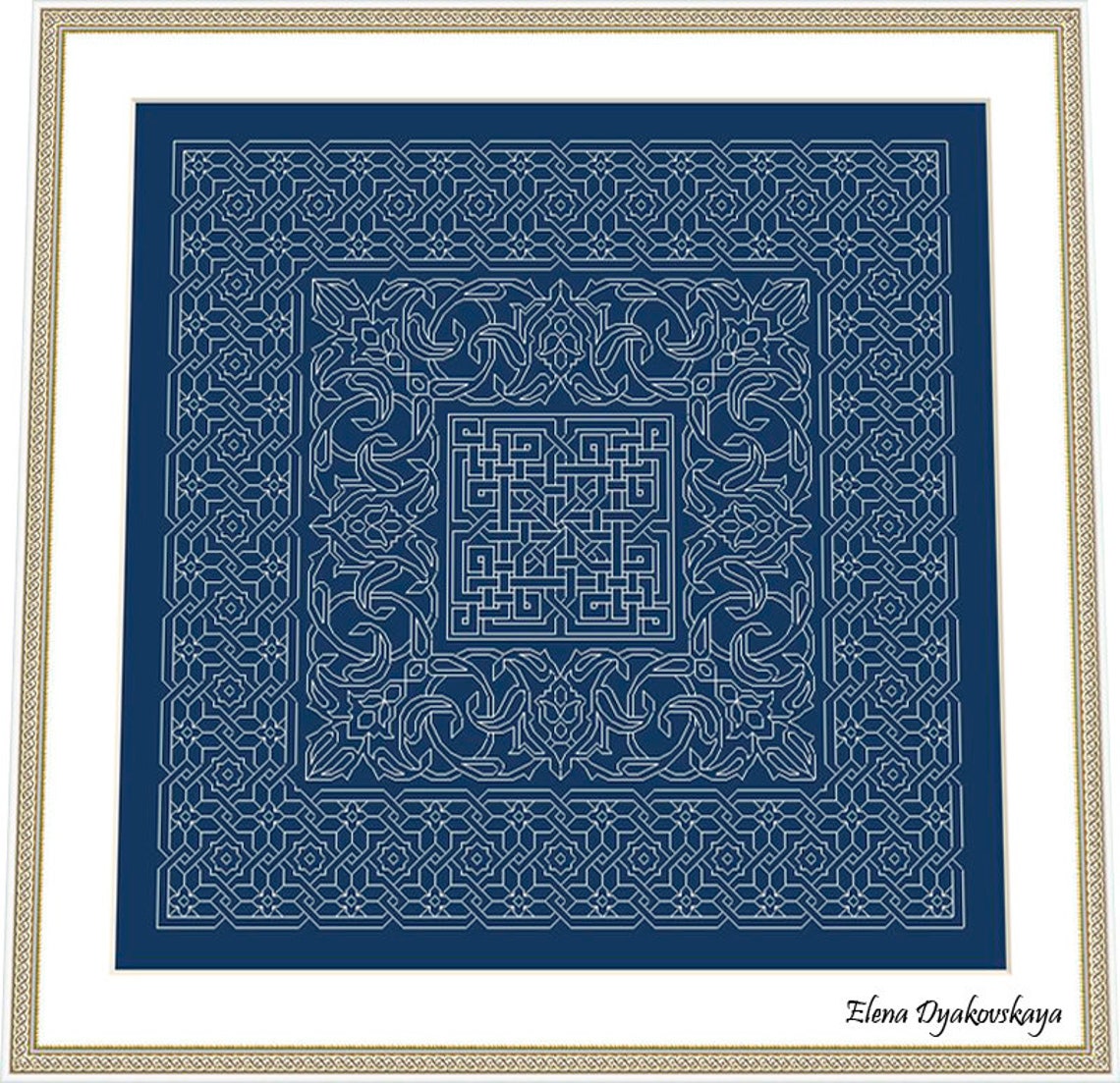 Blackwork Lace 22– Blackwork Pattern, Needlepoint Pattern Digital – PDF ...