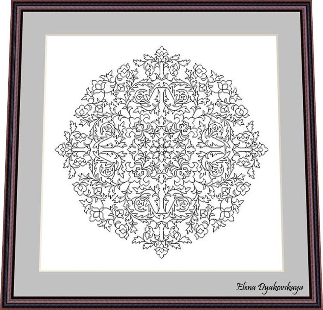 Blackwork Lace 6– Blackwork Pattern, Needlepoint Pattern Digital – PDF ...