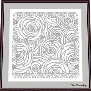 Blackwork Lace – Roses 2 – Black Work Pattern, Needlepoint Pattern ...