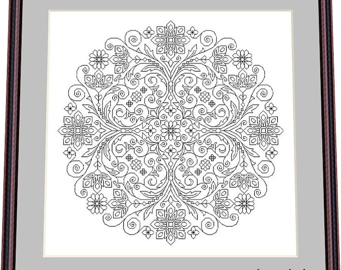 Blackwork Lace18 – Blackwork Pattern, Needlepoint Pattern Digital – PDF ...