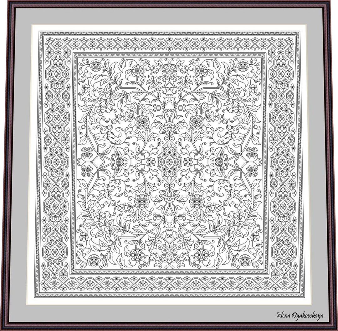 Blackwork Lace12– Blackwork Pattern, Needlepoint Pattern Digital – PDF ...