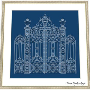 The Gates 5– Blackwork Pattern, Needlepoint Pattern Digital – PDF ...