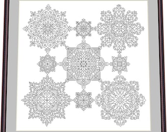 Christmas Snowflakes 2 -two Blackwork Patterns, Needlepoint Patterns Digital – PDF, Instant ...