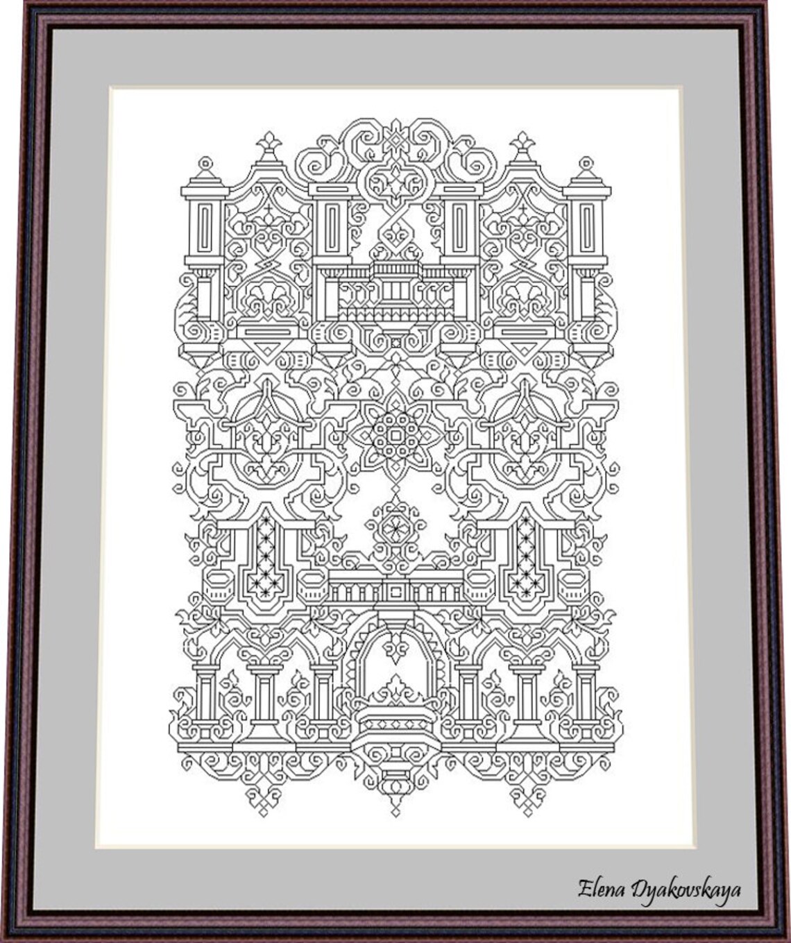 Antique Book Cover Lace 4 Blackwork Pattern Needlepoint - Etsy