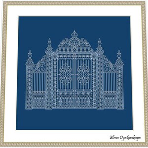 The Gates 7– Blackwork Pattern, Needlepoint Pattern Digital – PDF ...