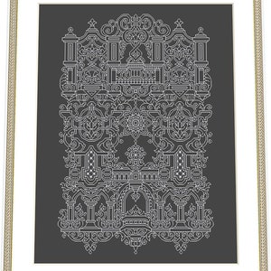 Antique Book Cover Lace 4 – Blackwork Pattern, Needlepoint Pattern ...