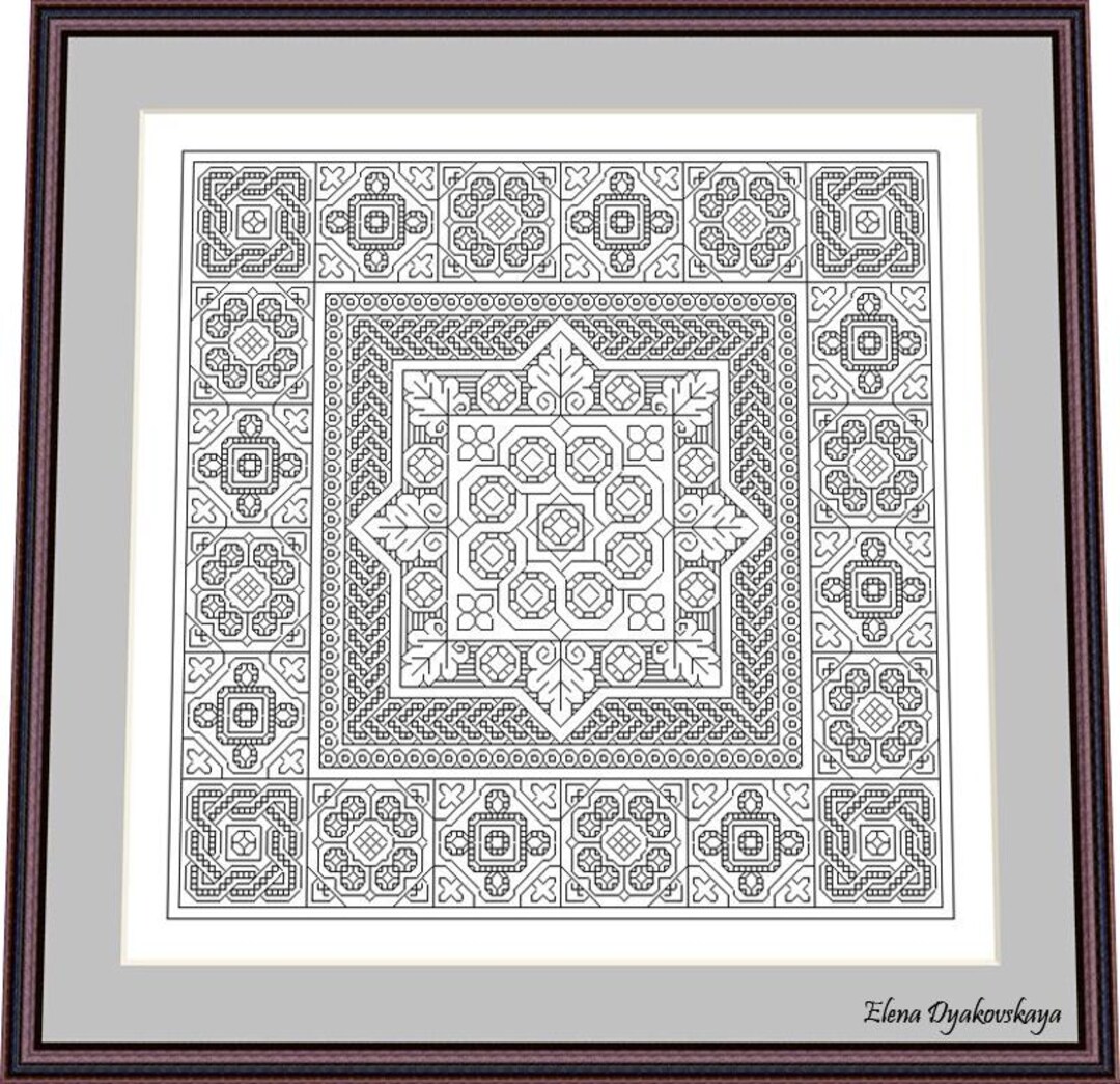 Blackwork Lace10– Blackwork Pattern, Needlepoint Pattern Digital – PDF ...