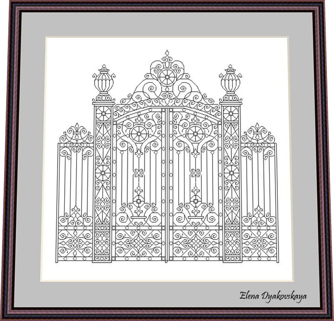The Gates 5– Blackwork Pattern, Needlepoint Pattern Digital – PDF ...