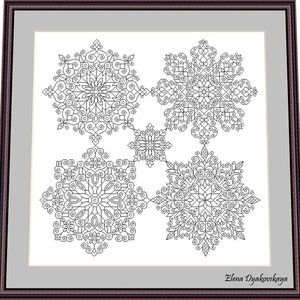 Christmas Snowflakes 2 -two Blackwork Patterns, Needlepoint Patterns Digital – PDF, Instant ...