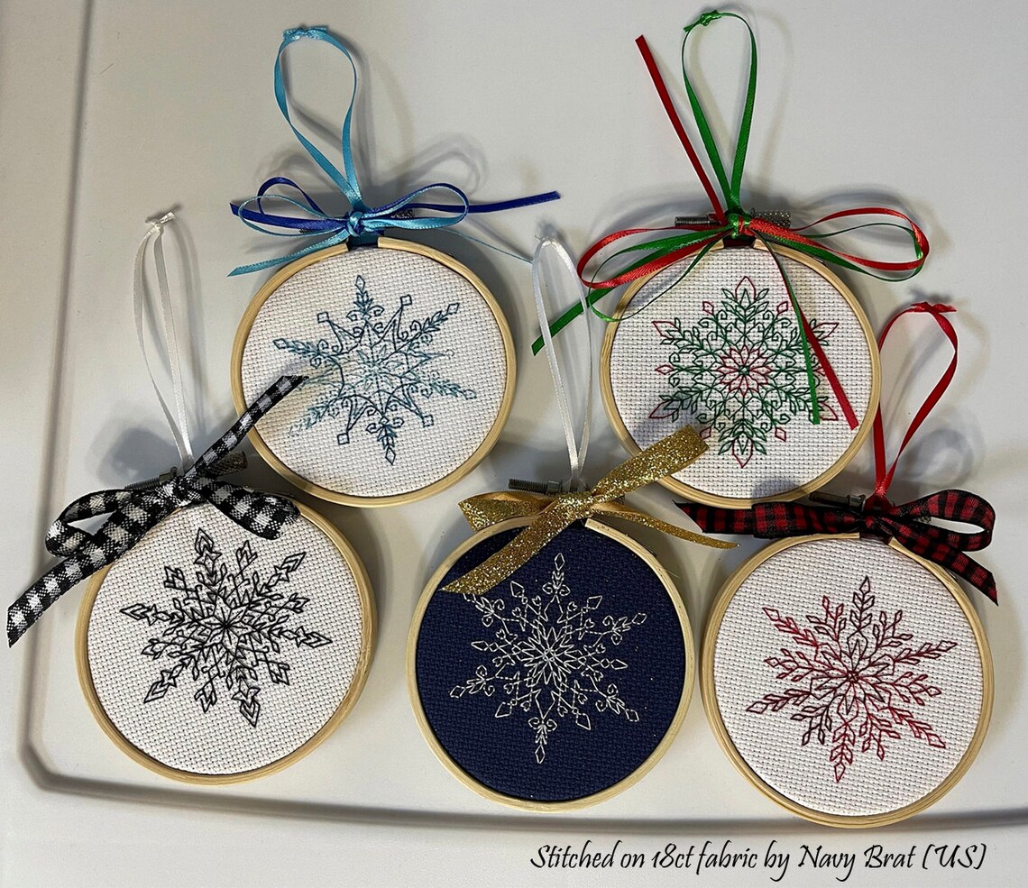 Snowflakes Blackwork Pattern Needlepoint Pattern Digital - Etsy