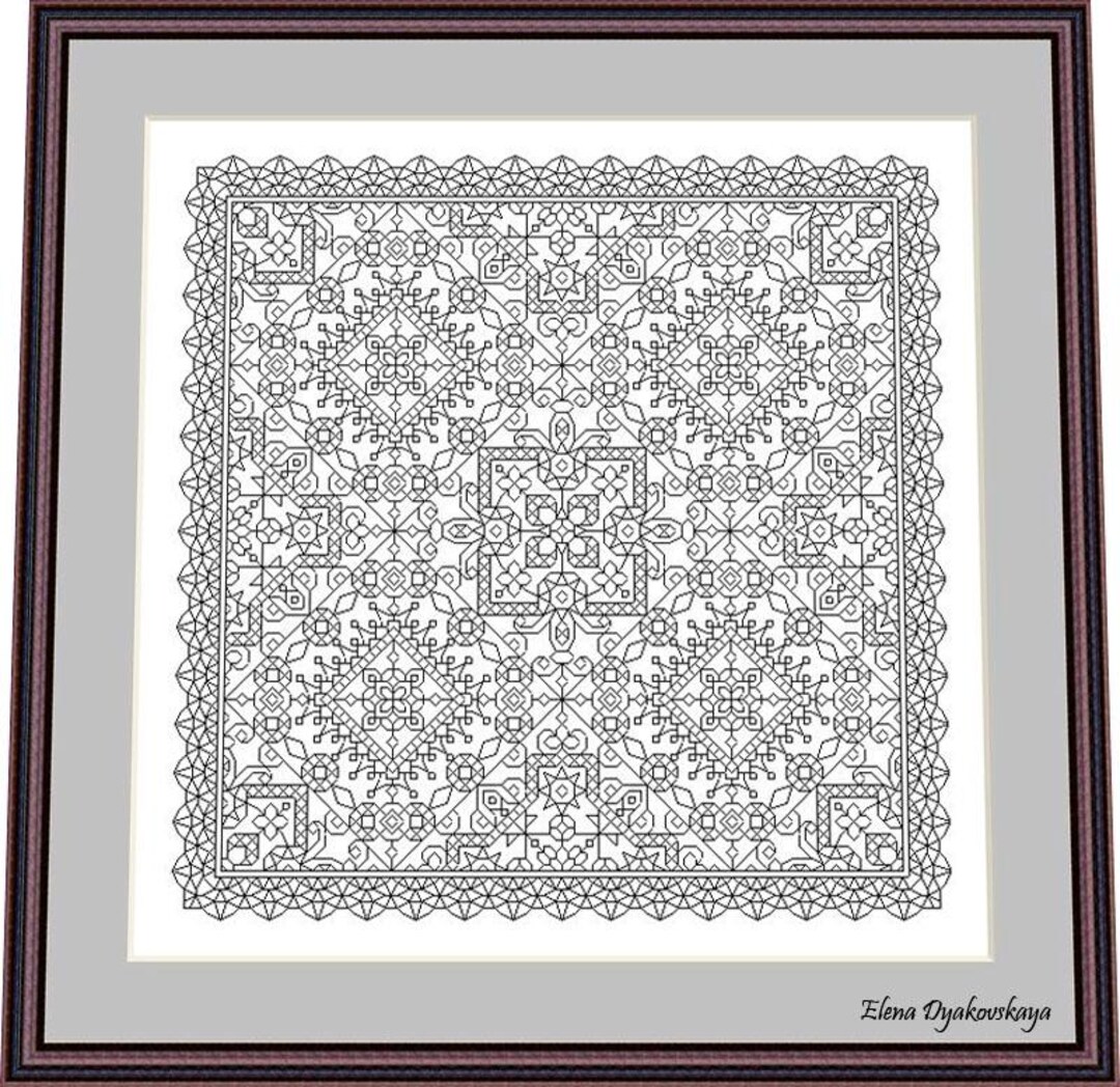Blackwork Lace28– Blackwork Pattern, Needlepoint Pattern Digital – PDF ...